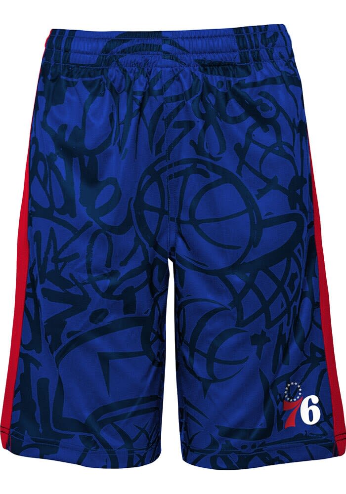 Philadelphia 76ers Youth BLUE Scribble Dribble Shorts - 133411674