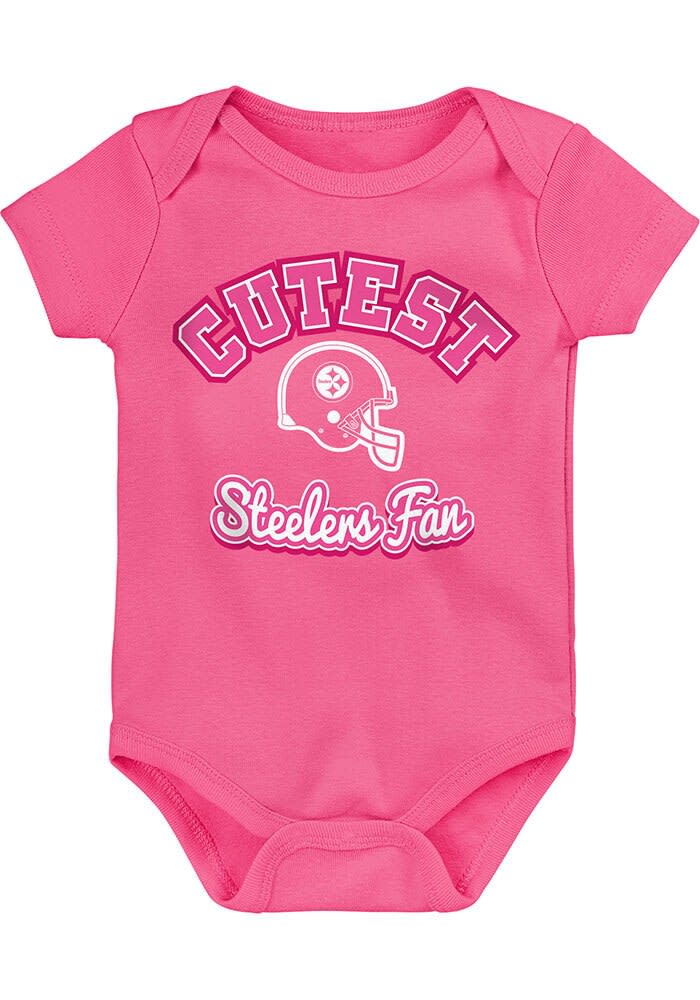 Pittsburgh Steelers PINK Baby Cutest Fan Design Romper - 133413419