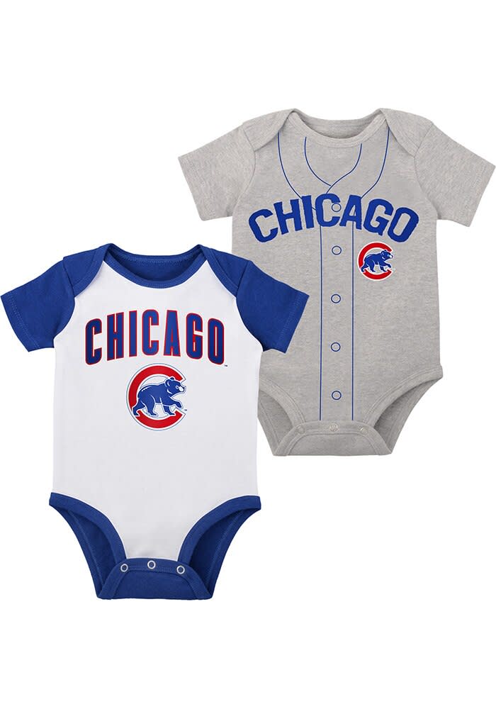 Chicago Cubs Baby BLUE Little Slugger Design One Piece Set - 133414252