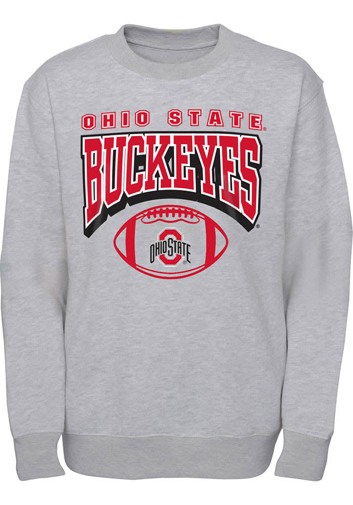 Ohio State Buckeyes HEATHERGREY Youth Fan Fave Crew Neck Shirt - 133414539