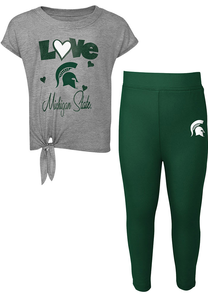 Girls GREEN Michigan State Spartans Forever Love Top and Bottom Set ...