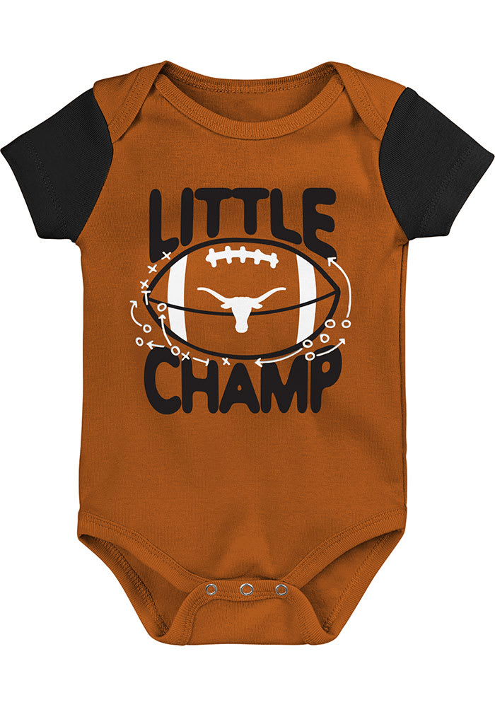 Texas Longhorns Baby BURNTORANGE Mascot Little Champ One Piece with Bib ...