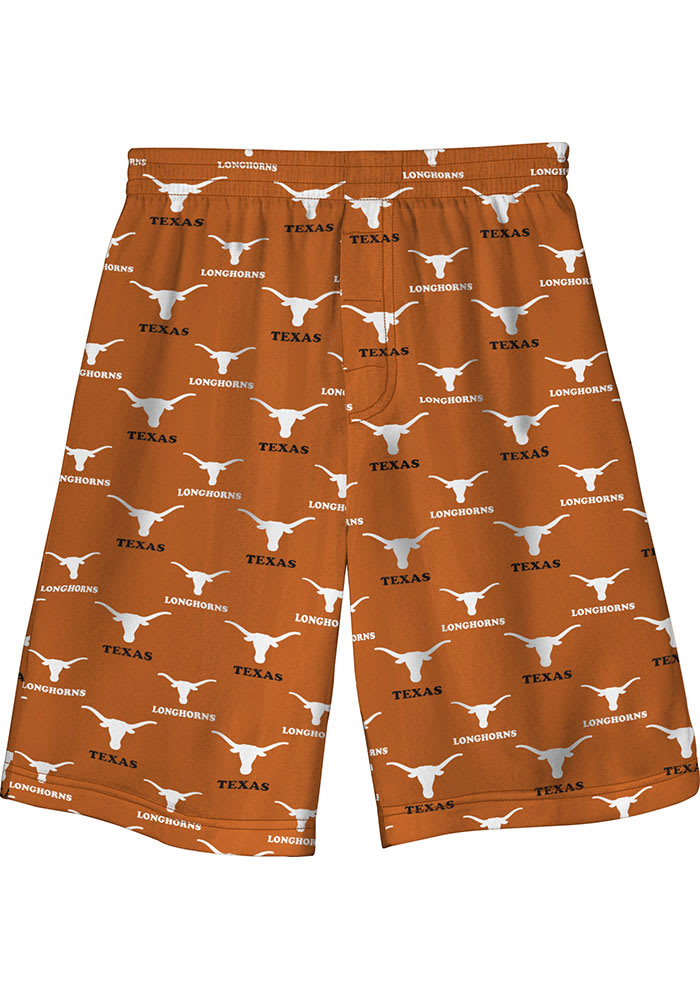 Texas Longhorns BURNTORANGE Youth All Over Logo Short Pajama Shorts ...
