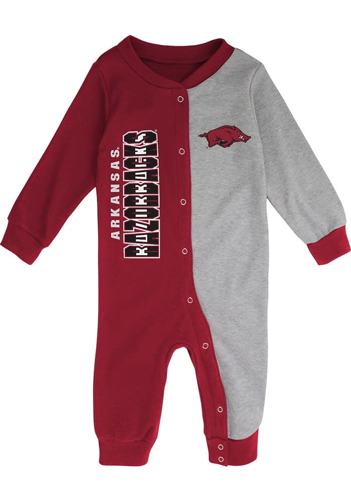 Arkansas Razorbacks Baby CARDINAL Half Time Coverall Long Sleeve Romper ...