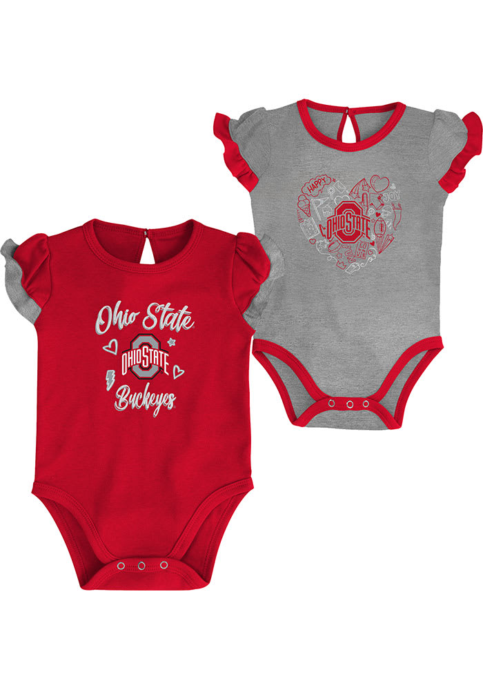Ohio State Buckeyes Baby Red Too Much Love 2PK One Piece Set - 133415531