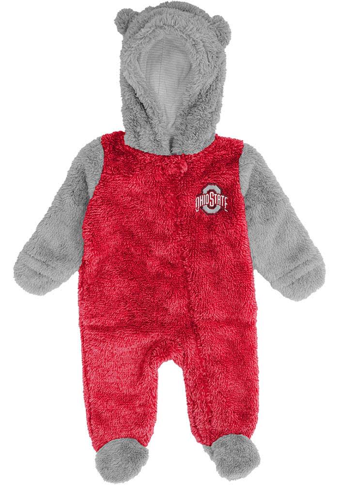 Ohio State Buckeyes Red Baby Game Nap Teddy Fleece Romper Pajamas ...