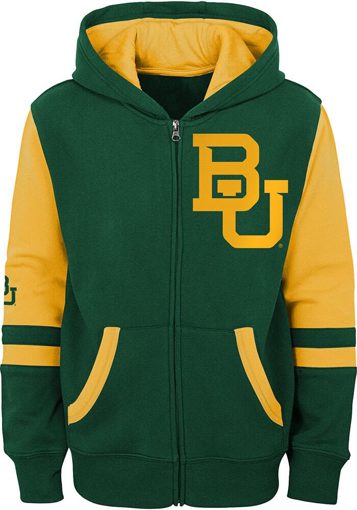 Baylor Bears Youth GREEN Stadium Long Sleeve Full Zip - 133415896