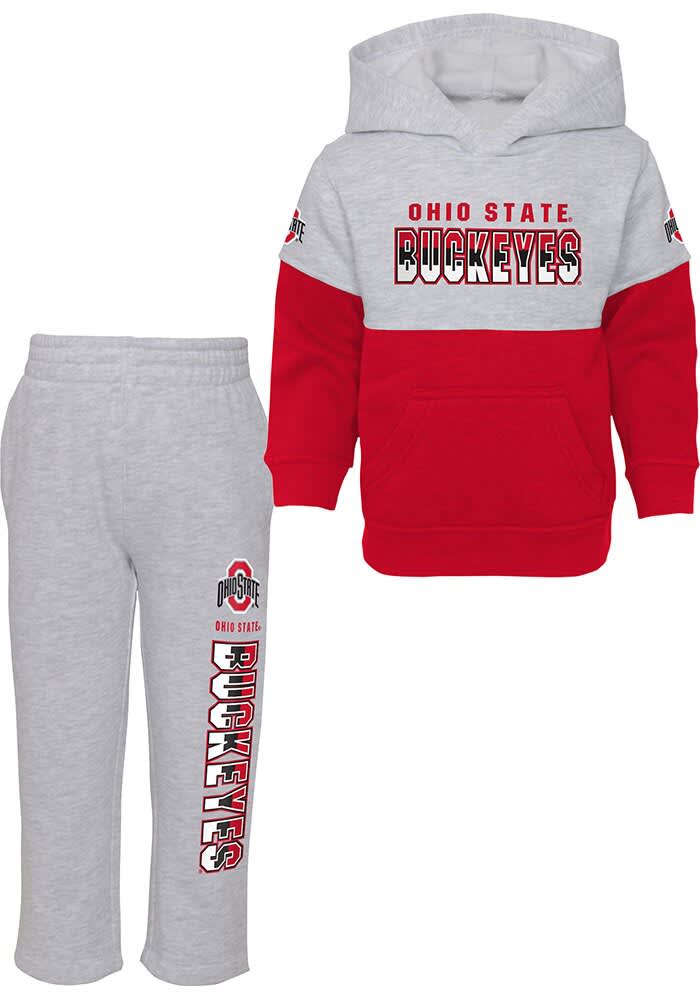 Infant Red Ohio State Buckeyes Playmaker Hood Top and Bottom Set ...