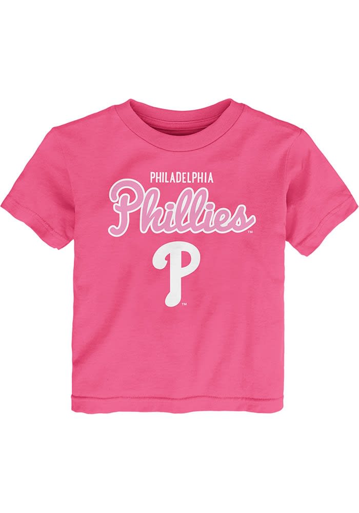 Philadelphia Phillies Infant Girls Big Game Short Sleeve T-Shirt PINK ...