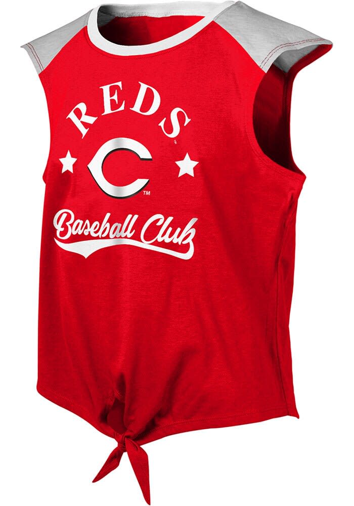 Cincinnati Reds Girls Red Base Run Short Sleeve Tank Top - 133418039