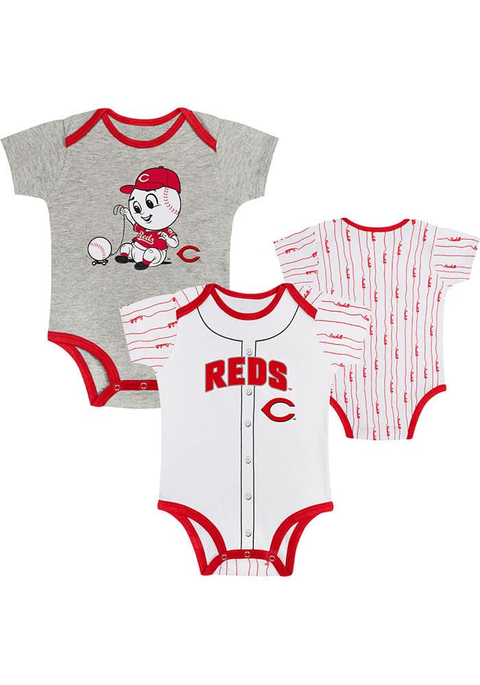 Cincinnati Reds Baby HEATHERGREY Play Ball Design One Piece Set - 133418057
