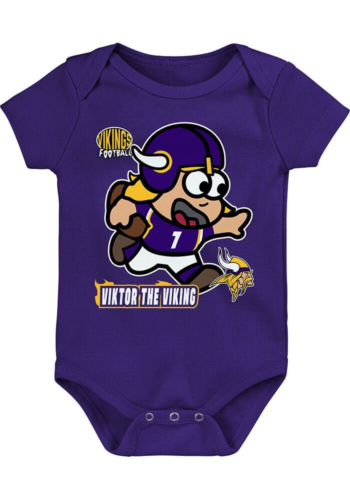 Minnesota Vikings Viktor Baby Mascot Sizzle PURPLE One Piece - 133418717