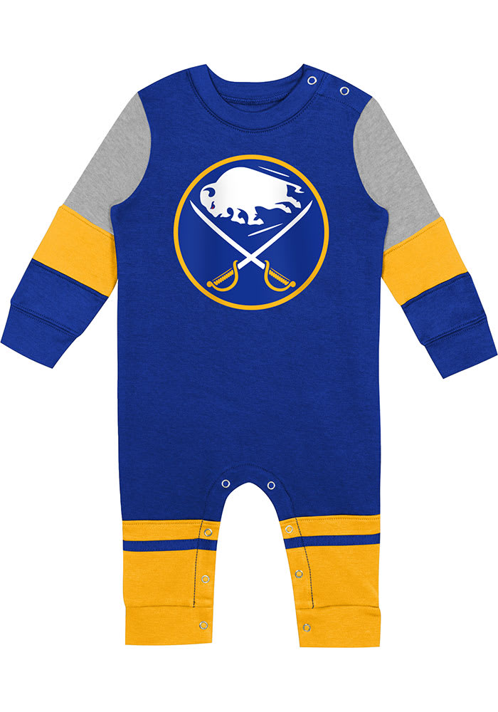 Buffalo Sabres Baby ROYAL Fierce Goalie Detail Long Sleeve Romper ...