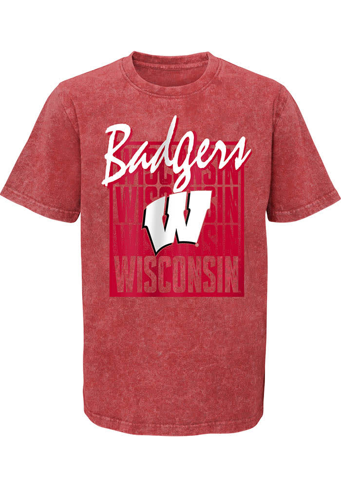 Wisconsin Badgers Youth Red HEADLINER SS TEE Short Sleeve Tee - 133420206