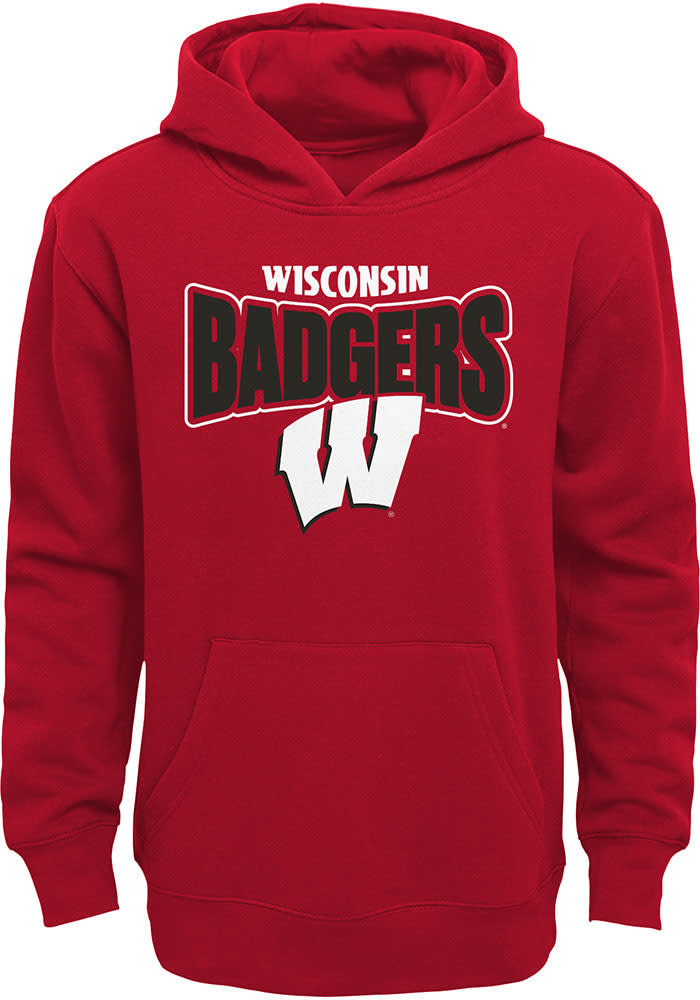 Wisconsin Badgers Youth Red DRAFT PICK PO HOOD Long Sleeve Hoodie ...