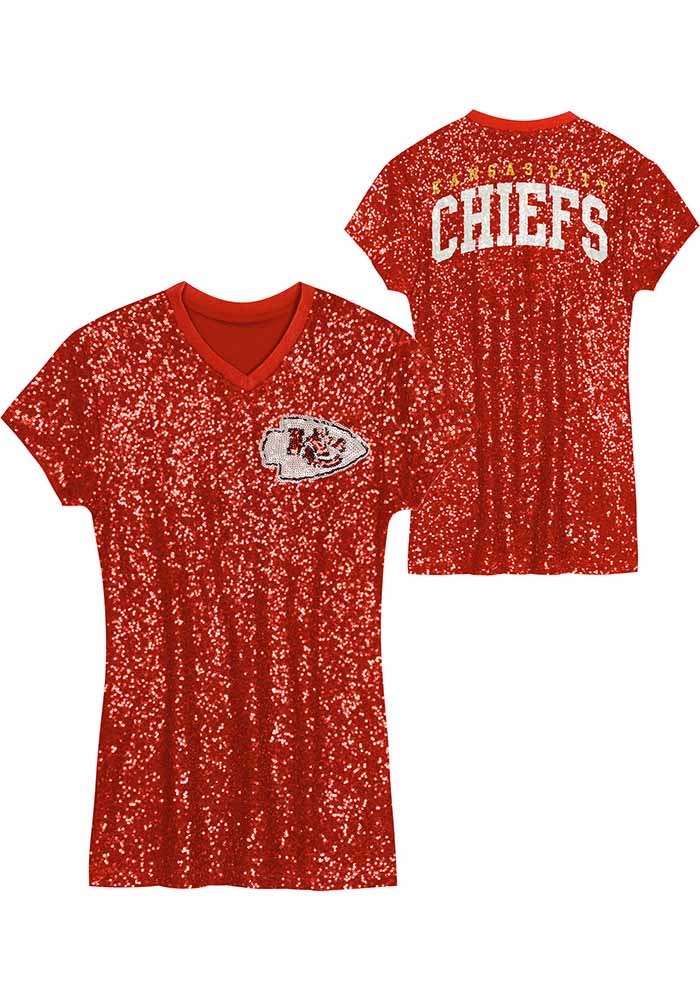 Kansas City Chiefs Womens Red Sequin Dress - 133420347