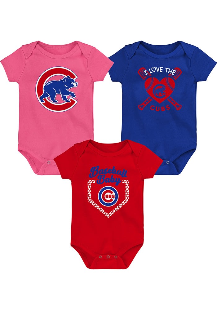 Chicago Cubs Baby BLUE Baseball Baby One Piece Set - 133420732