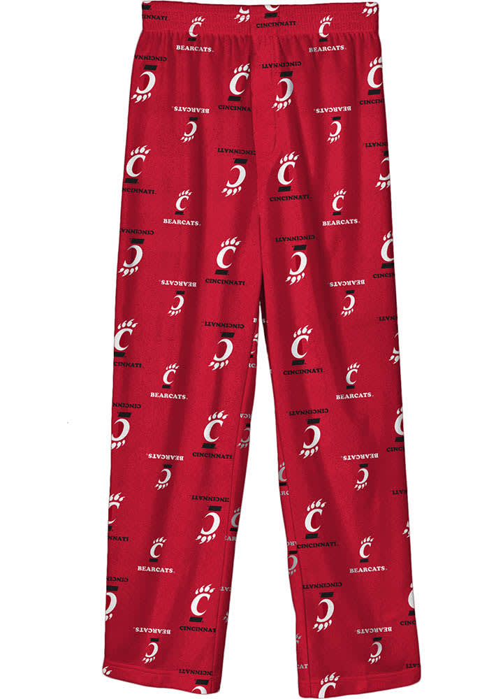 Cincinnati Bearcats Red Youth All Over Logo Printed Pajamas - 133423204