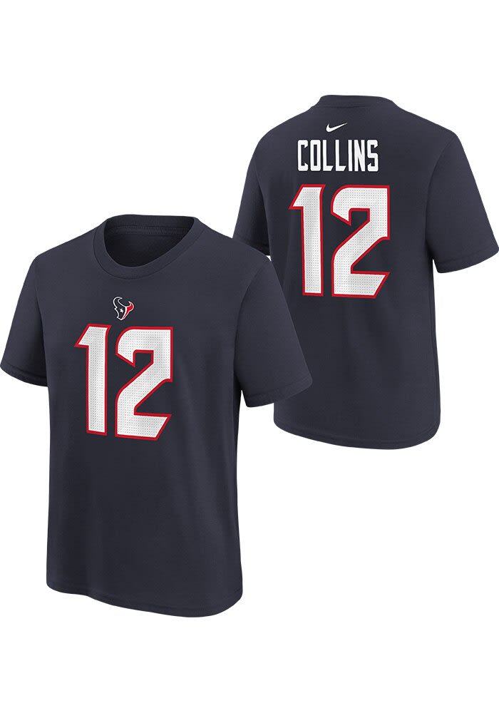 Nico Collins Houston Texans Youth NAVY Nike NN Short Sleeve Player T ...