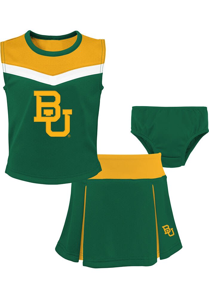 Baylor Bears Girls GREEN Spirit 2PC Cheer Set - 133426194