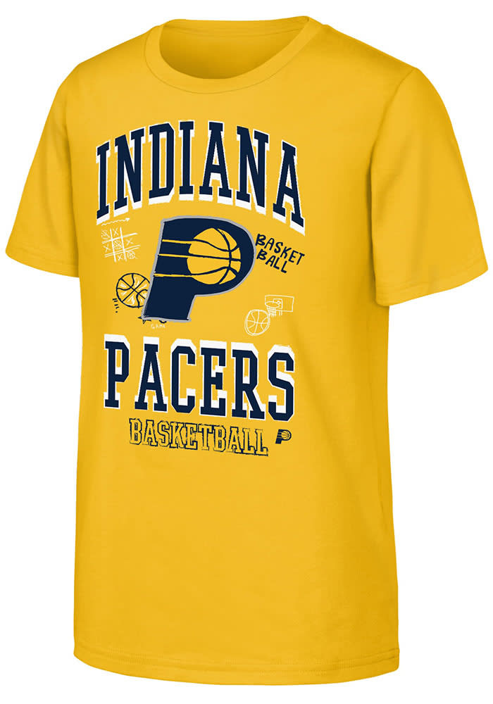 Indiana Pacers Youth YELLOW Grit and Glory Short Sleeve Tee - 133426778
