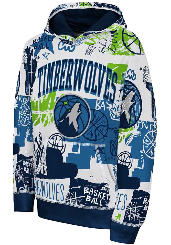 Minnesota Timberwolves Youth NAVY Wild Style Long Sleeve Hoodie