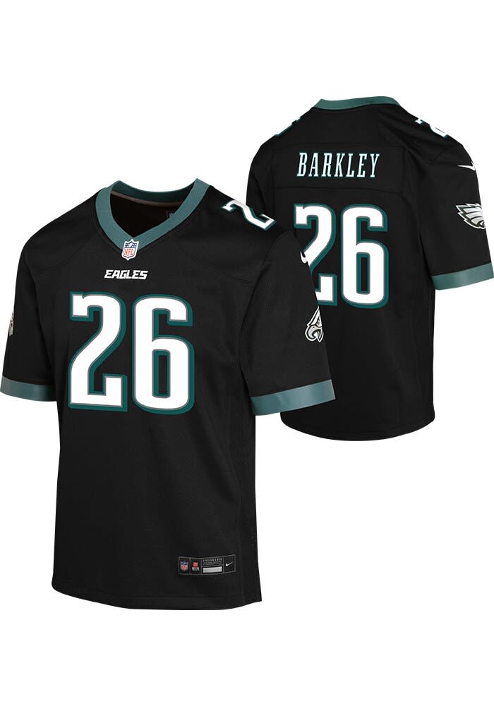 Philadelphia Eagles Saquon Barkley Youth Alt Replica BLACK Nike ...