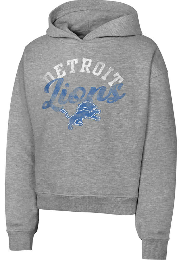 Detroit Lions Girls HEATHERGREY Huddle Up Hoodie - 133430500