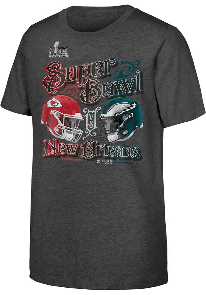 Philadelphia Eagles Youth Charcoal Heather 2024 Super Bowl Participant ...