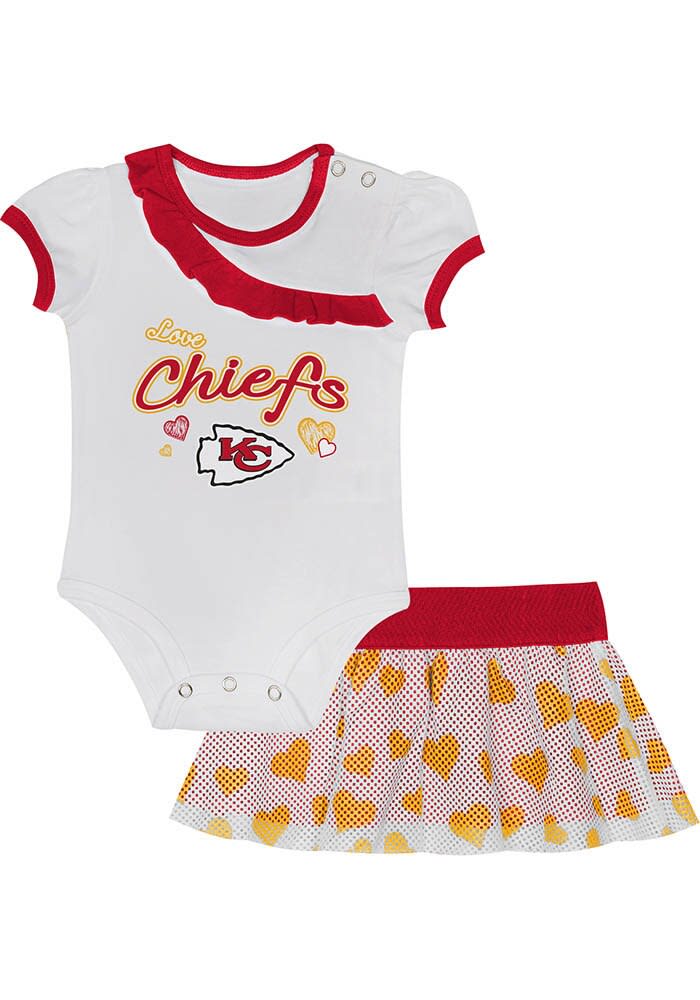 Kansas City Chiefs Infant Girls White Love My Team Design Top and ...