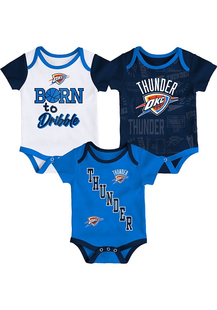 Oklahoma City Thunder Baby NAVY Born To Hoop One Piece Set - 133431862