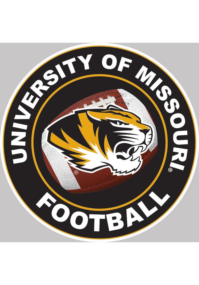 Missouri Tigers BLACK 6x6 Circle Football Auto Decal - 8032393