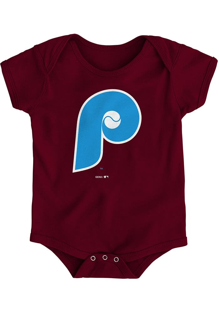 Phillies Philadelphia Phillies MAROON Baby Coopers One Piece - 13346213
