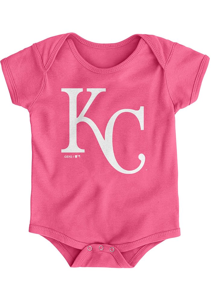 Kansas City Royals PINK Baby Official Logo Romper - 13346514