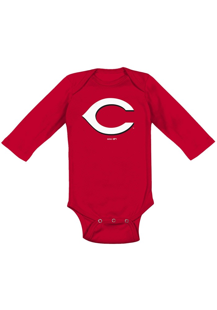Cincinnati Reds Baby Red Primary Long Sleeve Romper - 13346759