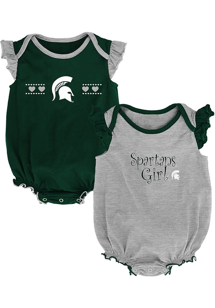 Michigan State Spartans Baby GREEN Homecoming One Piece Set - 13348062