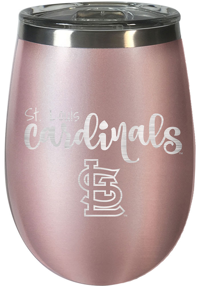 St Louis Cardinals PINK 10 oz. Rose Gold Stemless Wine Stainless Steel ...