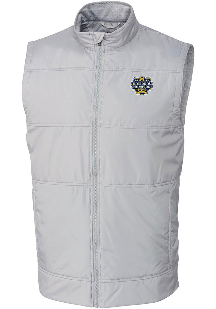 Cutter and Buck Michigan Wolverines Mens GREY 2023 College Football ...