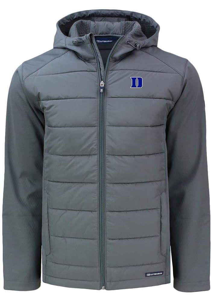 Cutter and Buck Duke Blue Devils Mens ELEMENTAL GREY Evoke Hood Medium ...