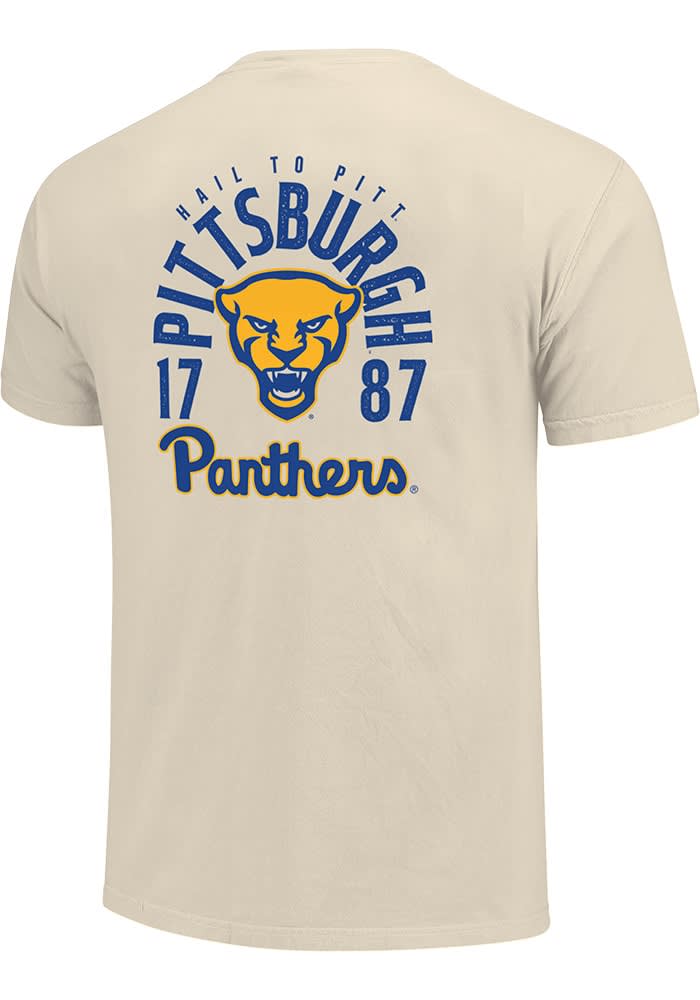 IVORY Pitt Panthers Mascot Overlay Short Sleeve T Shirt - 134218852