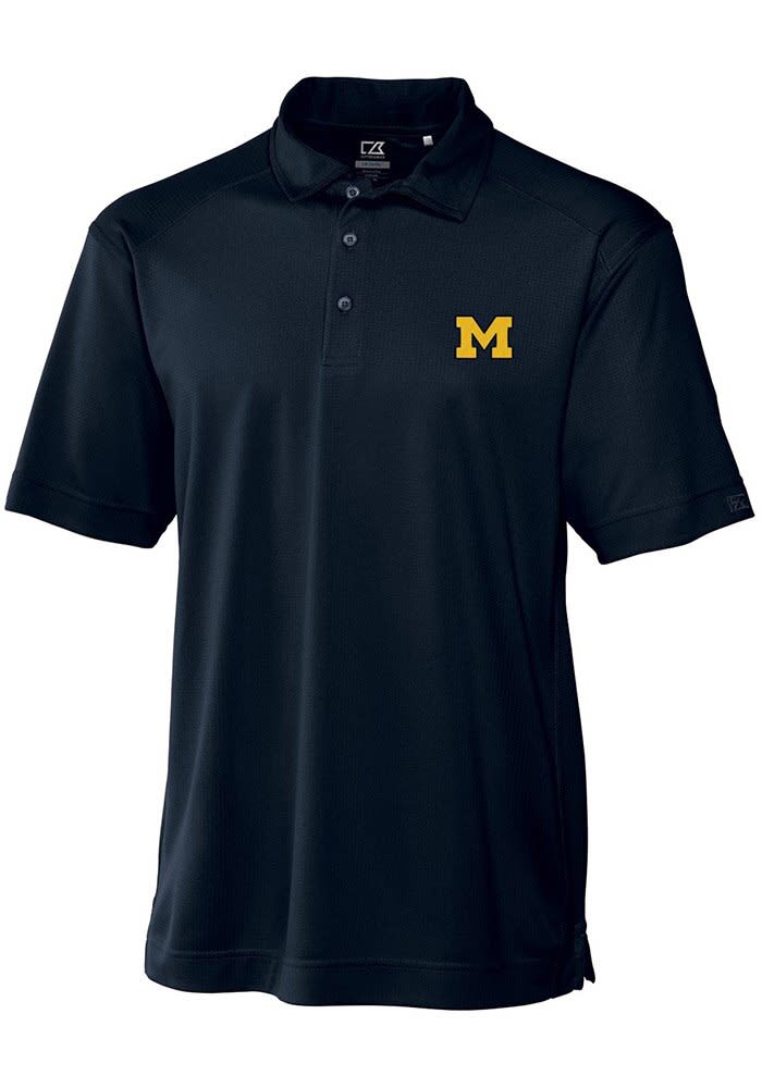 Cutter and Buck Michigan Wolverines Mens Genre BLUE Short Sleeve Polo ...