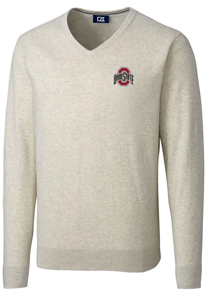 Ohio State Buckeyes Mens Cutter and Buck OATMEAL HEATHER Lakemont Long ...