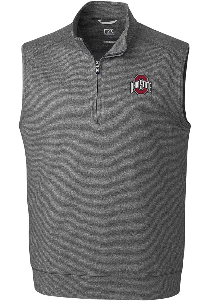 Cutter and Buck Ohio State Buckeyes Mens CHARCOAL Shoreline Vest - 13491166