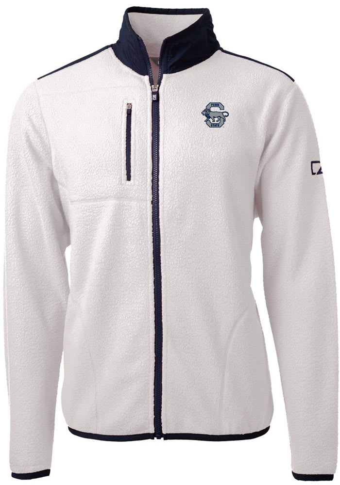 Cutter and Buck Mens White Penn State Nittany Lions Cascade Eco Sherpa ...