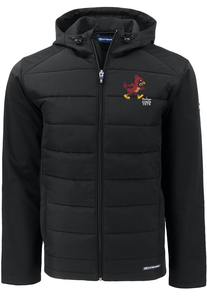 Cutter and Buck Iowa State Cyclones Mens BLACK Evoke Hood Heavyweight ...