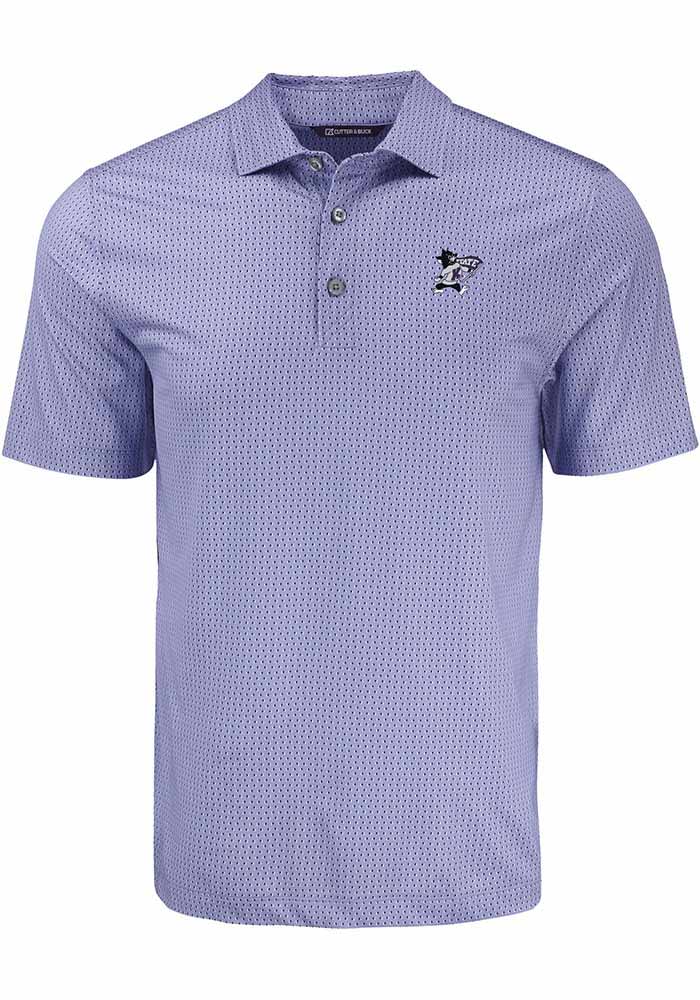 Cutter and Buck K-State Wildcats Mens Shadow Check PURPLE Short Sleeve ...