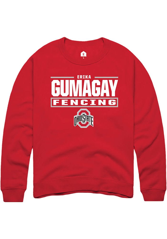 Erika Gumagay Mens SCARLET Ohio State Buckeyes NIL Stacked Box Player ...