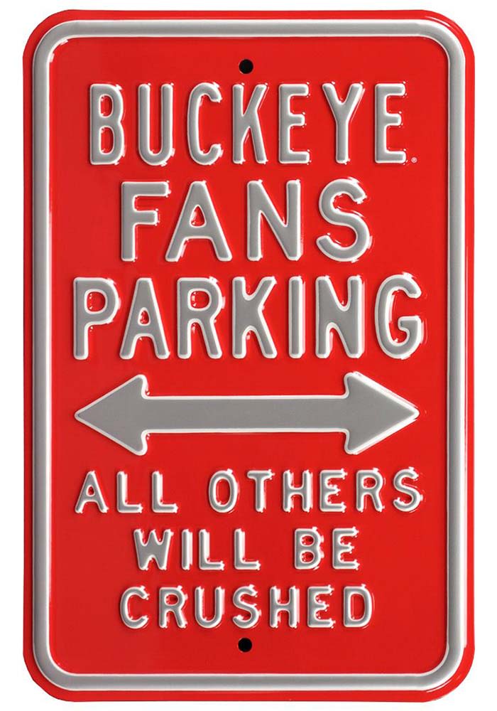 Ohio State Buckeyes Crushed Parking Sign Red - 1360405