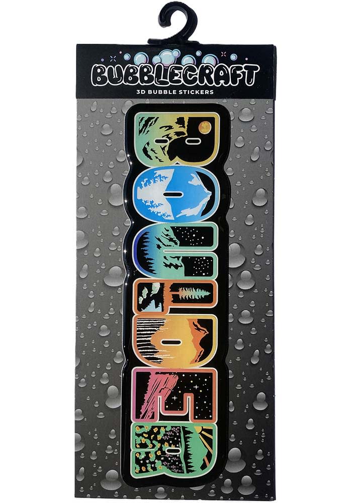 Boulder Souvenir | Boulder Stickers BLACK Illustrated Letters Bubble ...