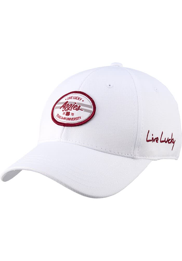 Texas A&M Aggies Mens Force White Black Clover Flex Hat - 13790051